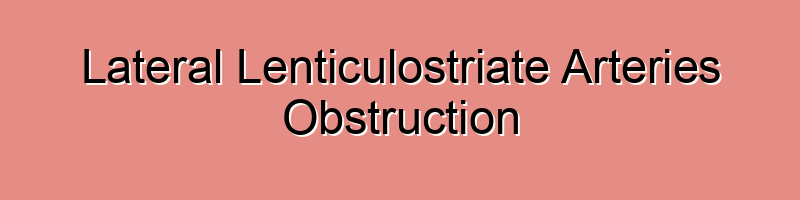 Lateral Lenticulostriate Arteries Obstruction – RxHarun