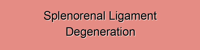 Splenorenal Ligament Degeneration – RxHarun